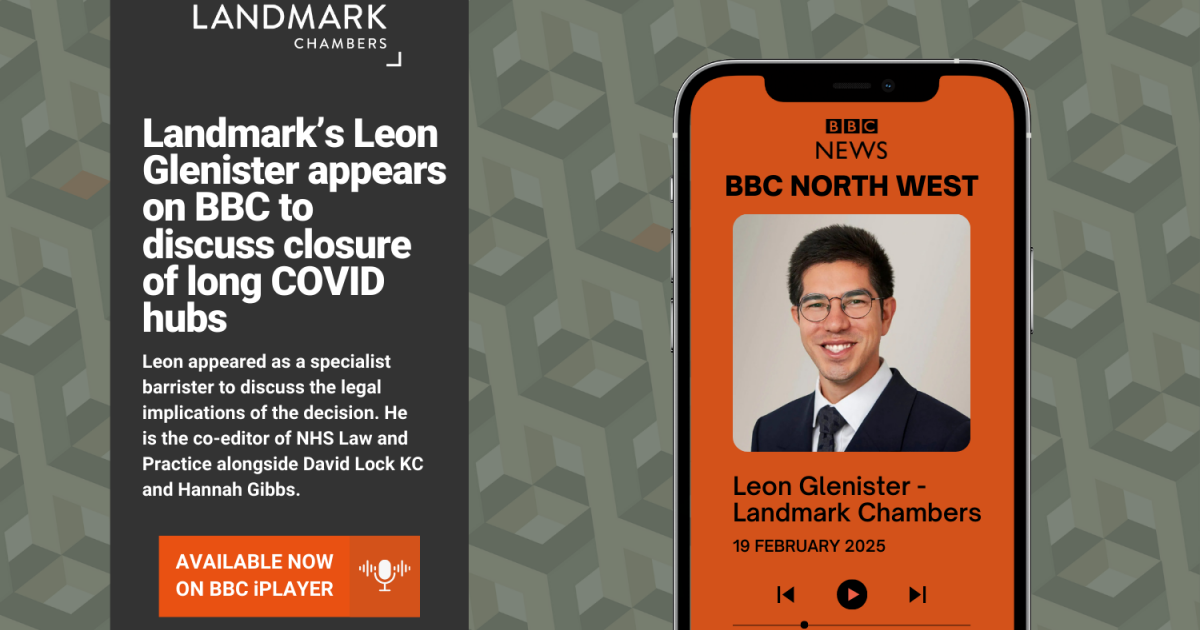 Leon Glenister appears on BBC to discuss closure… - Landmark Chambers