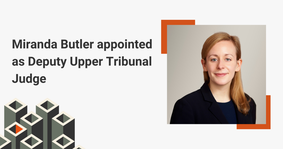 Miranda Butler appointed as Deputy Upper Tribunal… - Landmark Chambers