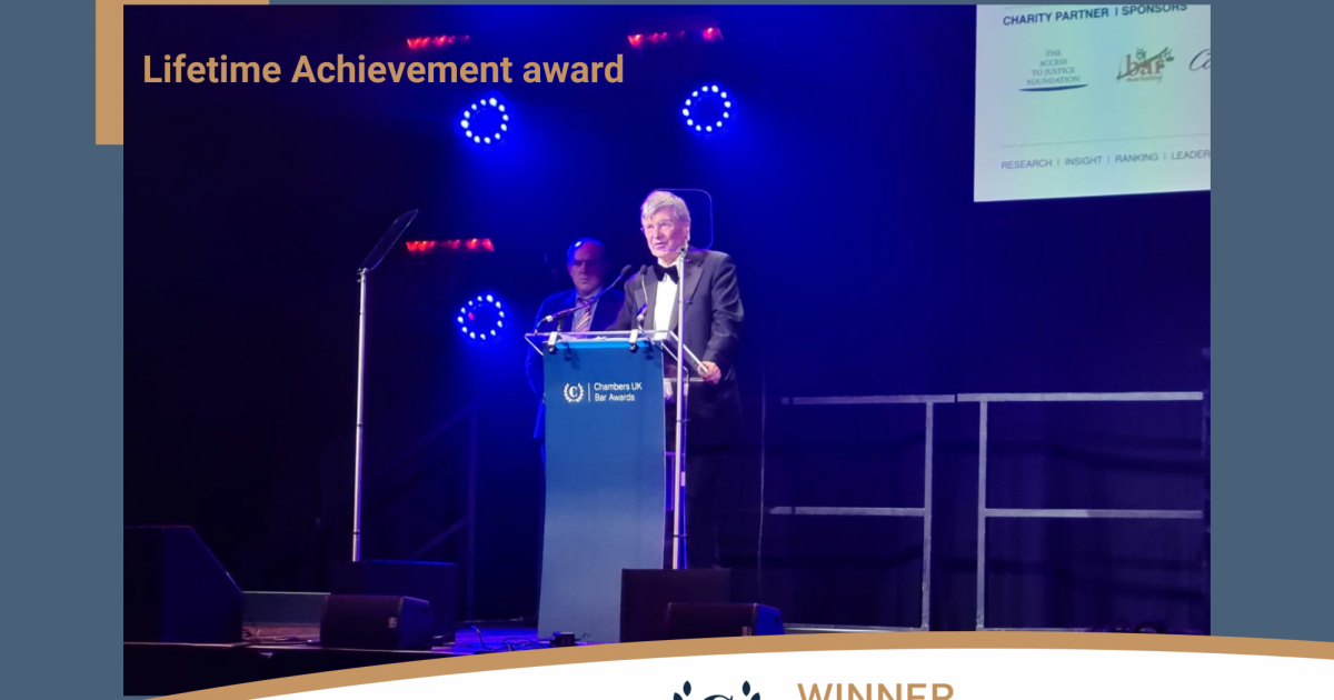 Richard Drabble KC received 'Lifetime Achievement… - Landmark Chambers