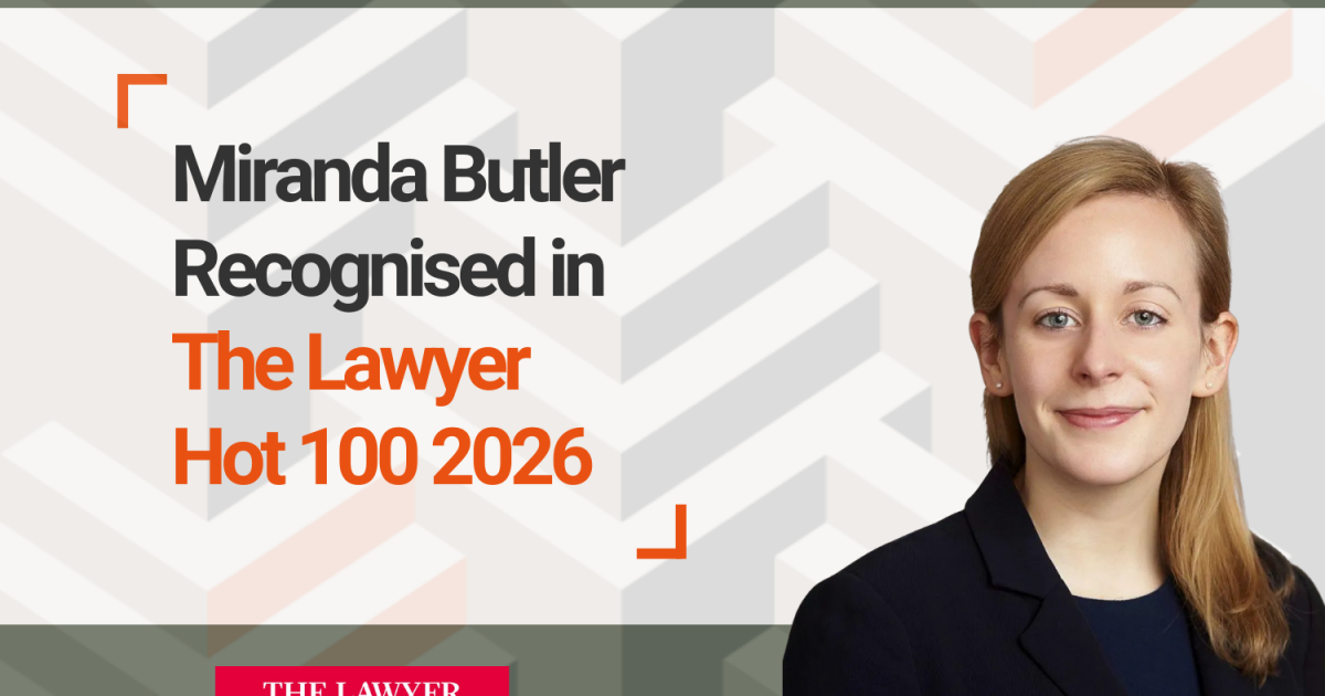 Miranda Butler Recognised in The Lawyer Hot 100… - Landmark Chambers
