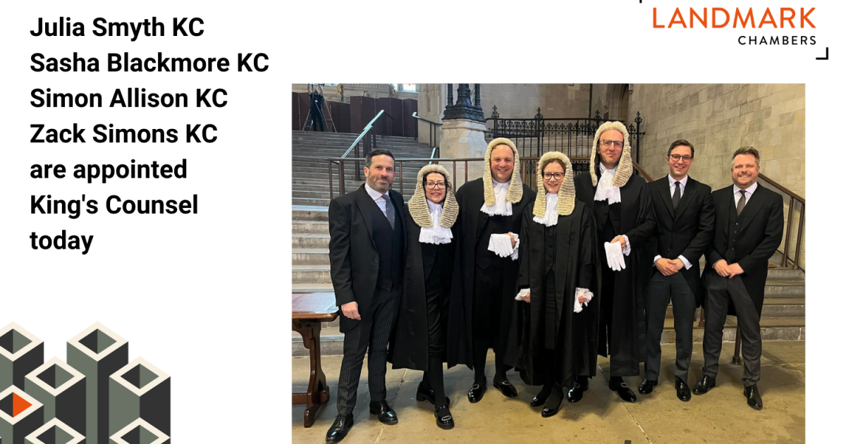 Julia Smyth KC, Sasha Blackmore KC, Simon Allison… - Landmark Chambers