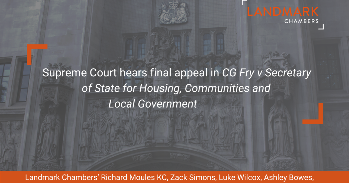 CG Fry in the Supreme Court – Appropriate… - Landmark Chambers