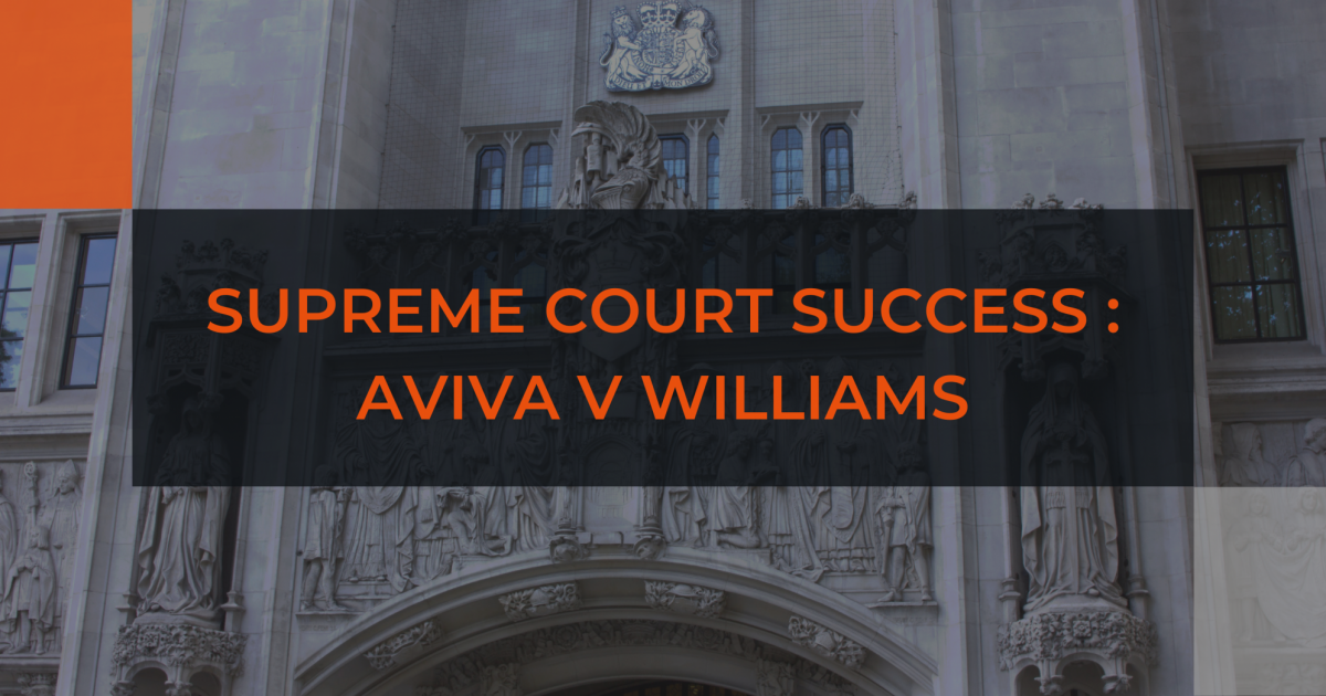 Supreme Court Success: Aviva v Williams - Landmark Chambers